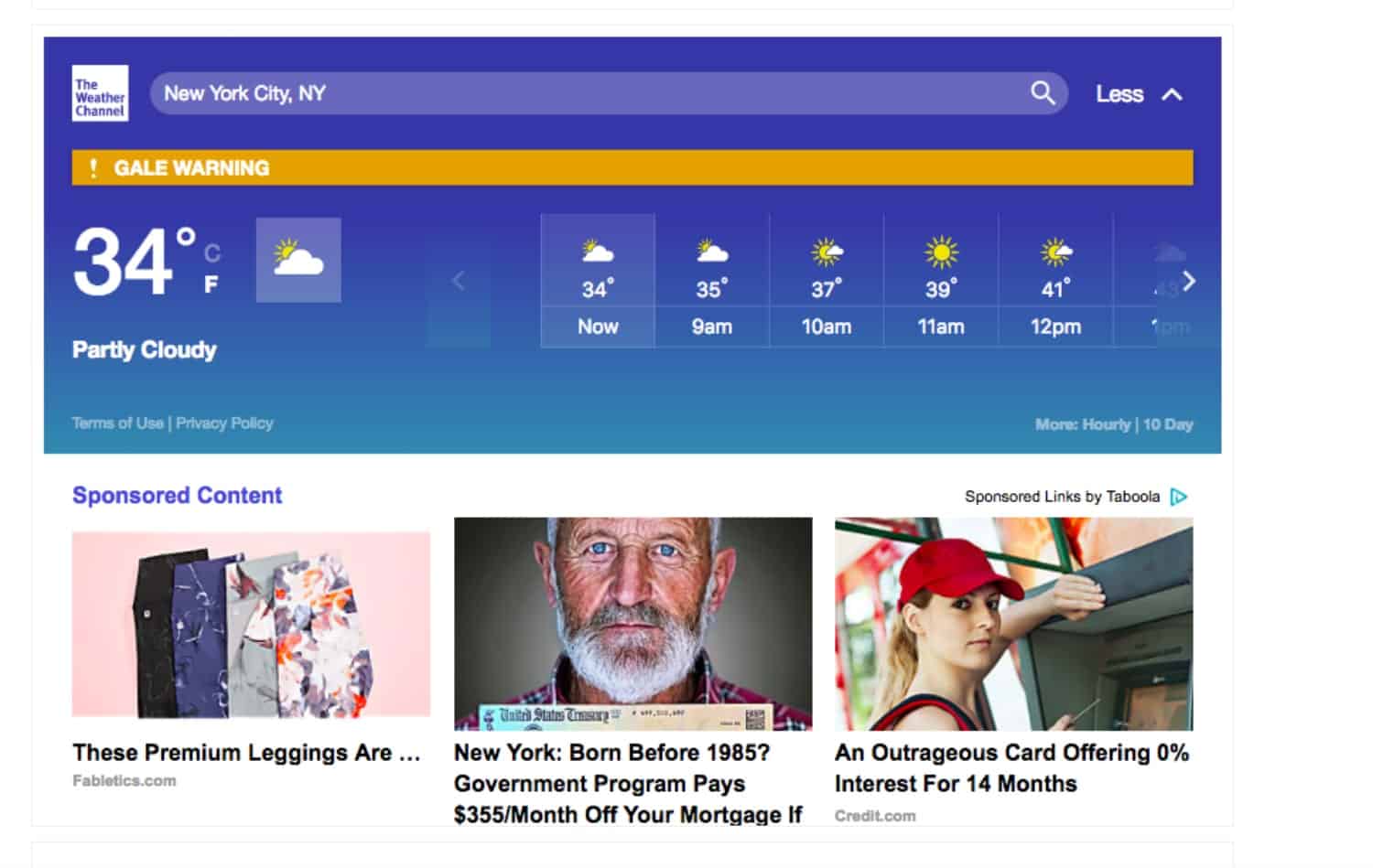 Introducing the Weather Card for the Taboola Feed with IBM’s weather.com